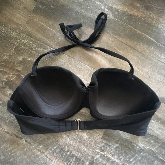 Swim | Black Twist Bandeau Halter Convertible Bikini Top | Poshmark